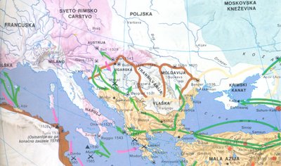 OSVAJANJA SULEJMANA I. OMEĐENA SU TAMNOSMEĐOM BOJOM