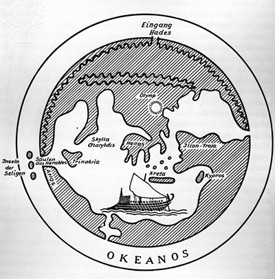 World map according to Homer, 8th Century BCE. Retrieved from ...