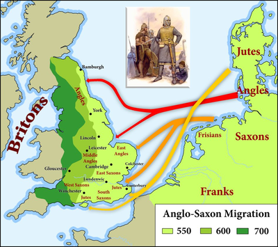 c.450 Anglo-Saxon settlement (Angles, Frisians, Saxons, Jutes) of ...