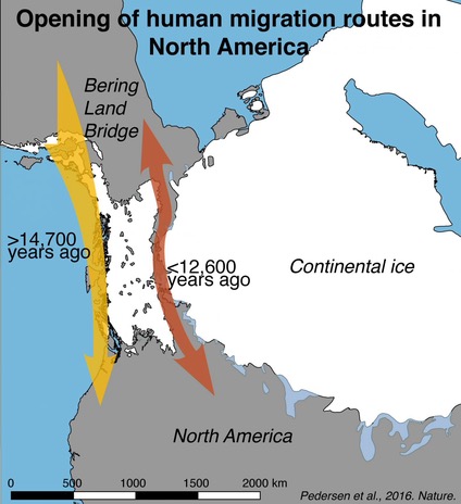 Human first inhabit North America: 13,000 years ago