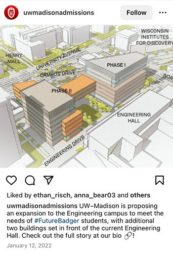 The UW-Madison admissions page maps out the planned expansion of ...
