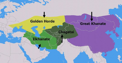 Breakup of the Mongol Empire 1294
