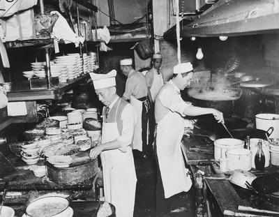 This was the inside of one of the first Chinese restaurant kitchens.