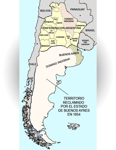 Mapa de la Confederación Argentinay Buenos Aires.