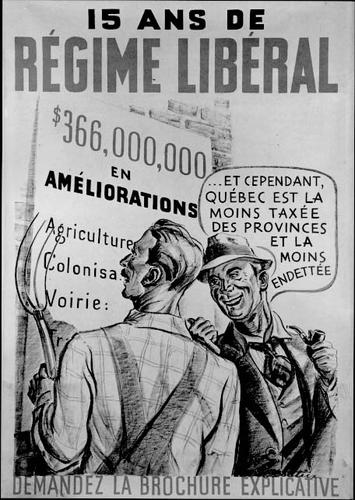 Image of poster that says 15 years in liberal regime