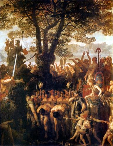 The Helvetians force the Romans to pass under the yoke, painting by ...