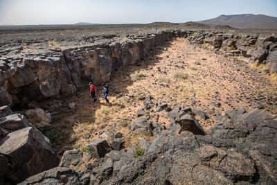 A lava tube in the Hejaz. This entrance is blocked off by rocks now.