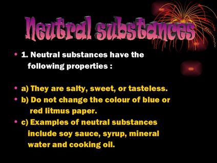 Definition of a Neutral Substance