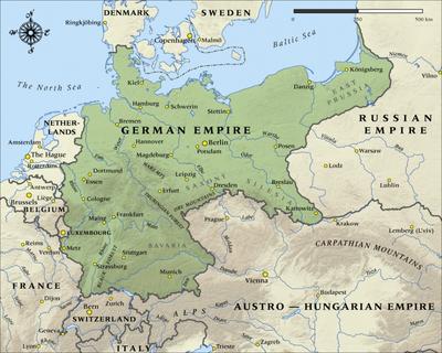 In 1870 the German Empire was formed by Bismark, excluding Austria.