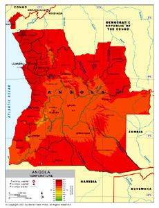 Angola climate map.