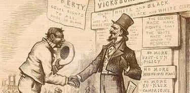 This is a political cartoon and is showing an African American and what ...