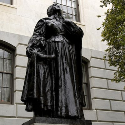 Anne Hutchinson memorial in Boston in front of the Massachusetts State ...