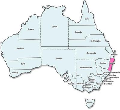 Map of the dioceses of Australia