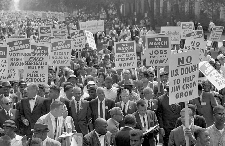 March 28: king leads a march of six thousand protesters in support of ...