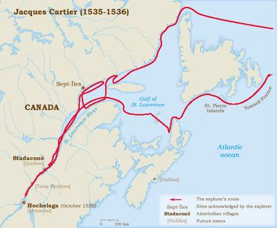 1535 Cartier sails for a second time for France to find the Northwest ...
