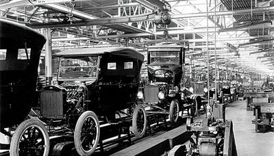 1908 Assembly line at fords facillity