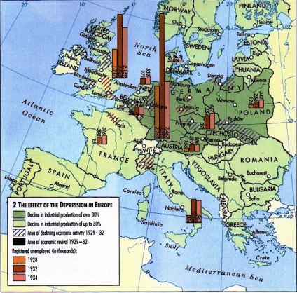 Which nations were most affected by the Depression in Europe?