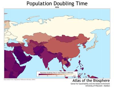 Time a population takes to double
