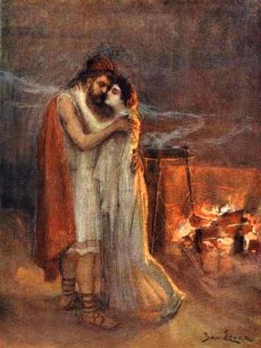 Odysseus and his faithful wife finally reunite.