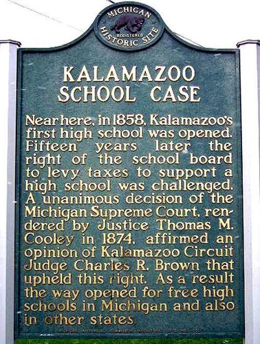 A sign in Kalamazoo, Michigan, explaining the events of the Kalamazoo ...