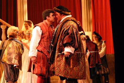 Tybalt sees Romeo and want to kick him out because he is a montague ...