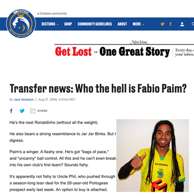 27 de Agosto 2008 - Chelsea Community - "Who the Hell is Fábio Paim?"