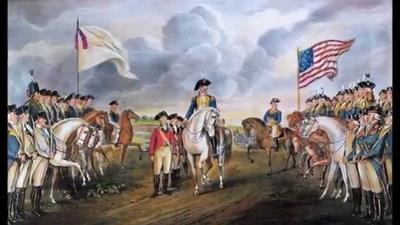 This is an illustration of the end of the Battle Of Yorktown.