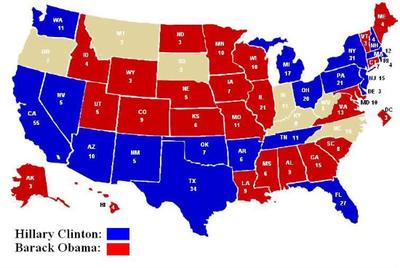 This is an example of a primary election map showing the results ...