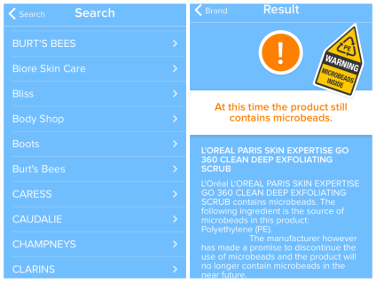 In October 2013 we launch the international Beat the Microbead app on a ...