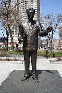 Statue of Robert Bourassa on the grounds of the Quebec legislature