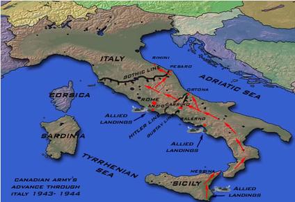 The map of Italian Campaign