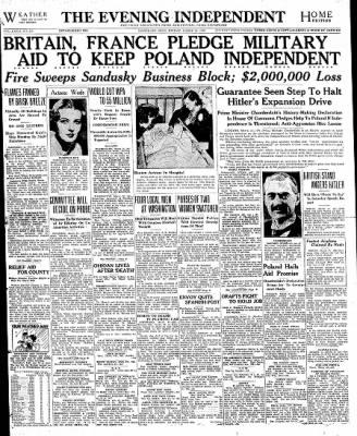 March 31, 1939- France and Great Britain guarantee the integrity of the ...