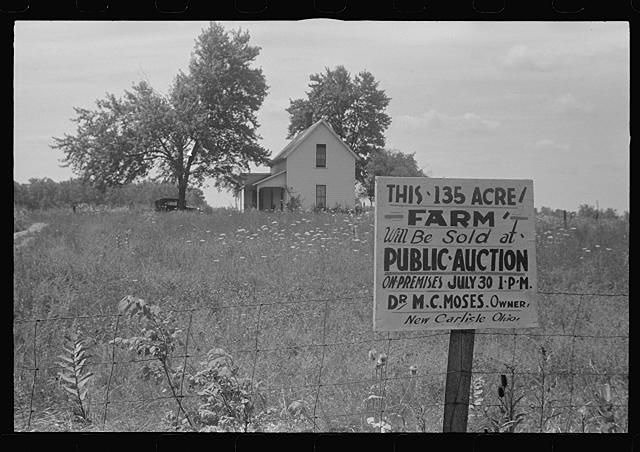 This image is of a large farm that has been foreclosed on due to the ...