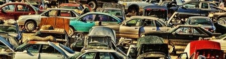 Retro Car Junkyard Wallpaper Wall Mural [Digital image]. (n.d ...