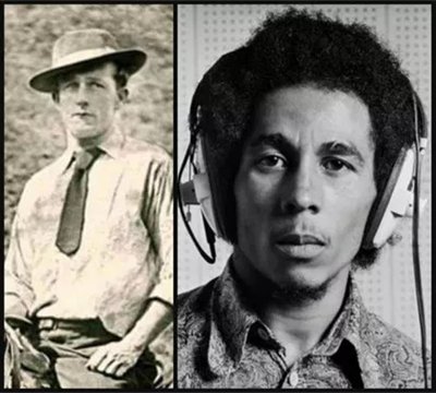 Side-by-side comparison of Bob marley and his father, Norval Sinclair ...