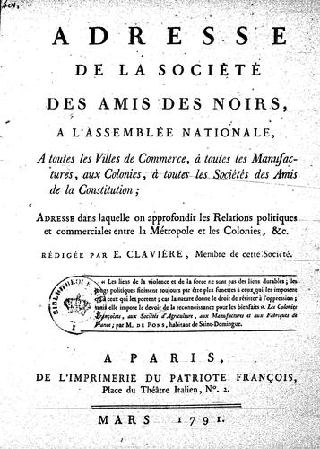 En 1788 publicó el ensayo Réflexions sur les hommes nègres ...