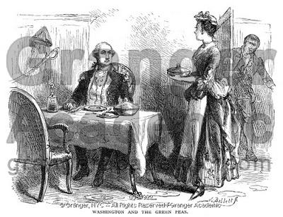 Here is Phoebe Fraunces serving George Washington the poisoned peas.