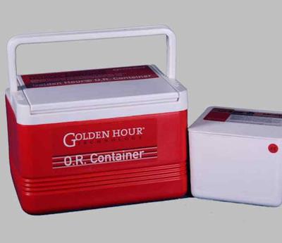 The Golden Hour Blood container.