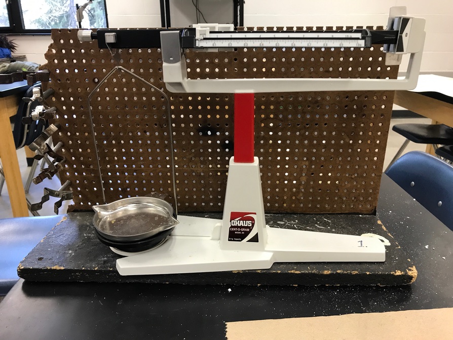 this is the balence. We use it to find the densities of the substances ...