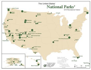 A map of the 63 national parks today.