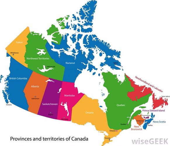 these are the territoies and provices of canada