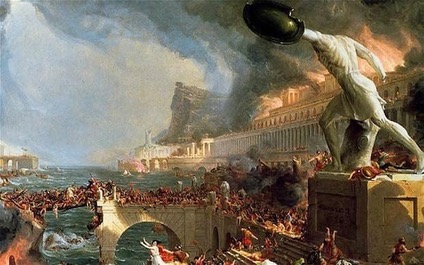 In 476 CE Rome is defeated and ends