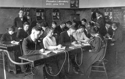 1911-12 Language Lab phonetics laboratory at Washington State College