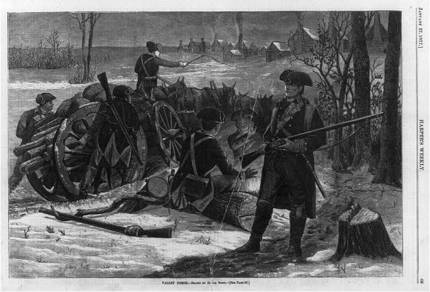 Valley Forge. Wood engraving by Julian Scott. Illustrated in Harper's ...