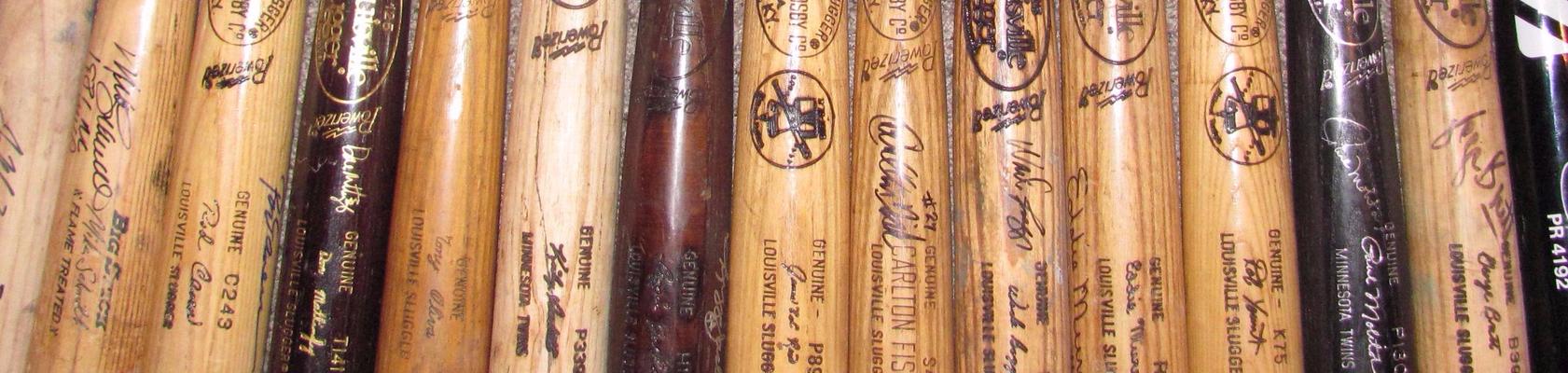 Louisville Slugger baseball bats.