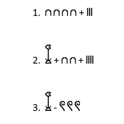 Collage of Egyptian number symbols (Wikimedia)
