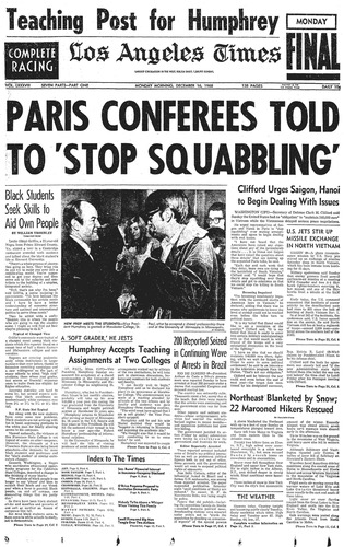 May 10, 1968 - Peace talks begin in Paris over Vietnam, but there is no ...