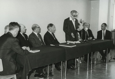 Hermann Graebe giving his testimony on what he witnessed during the war.