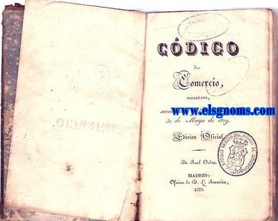 siglo XVIII: 1829 Código Del Comercio.