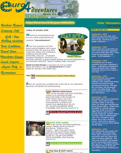 2000: Launching of our website euroadventures.net